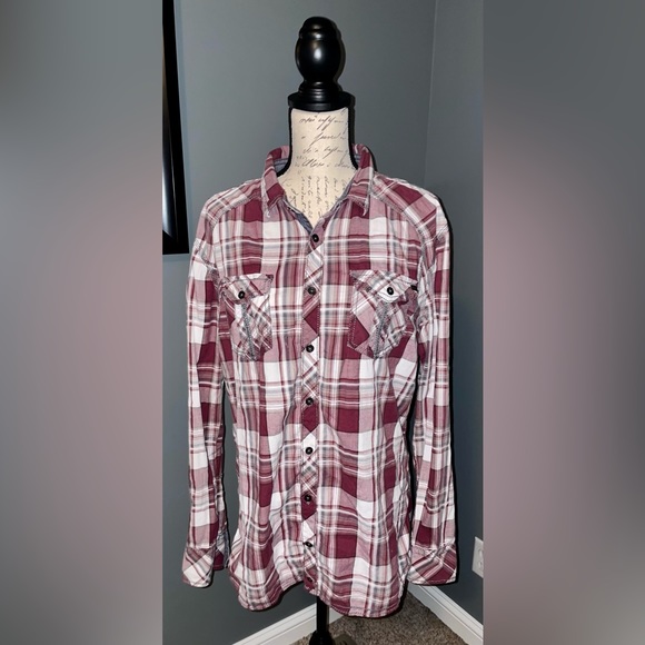 Buckle | Shirts | Buckle Black Tailored Fit Xl Button Down Plaid Red ...